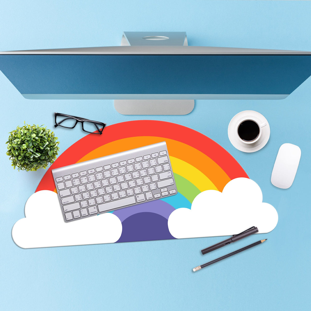 Rainbow Desk Mat - Mustard London