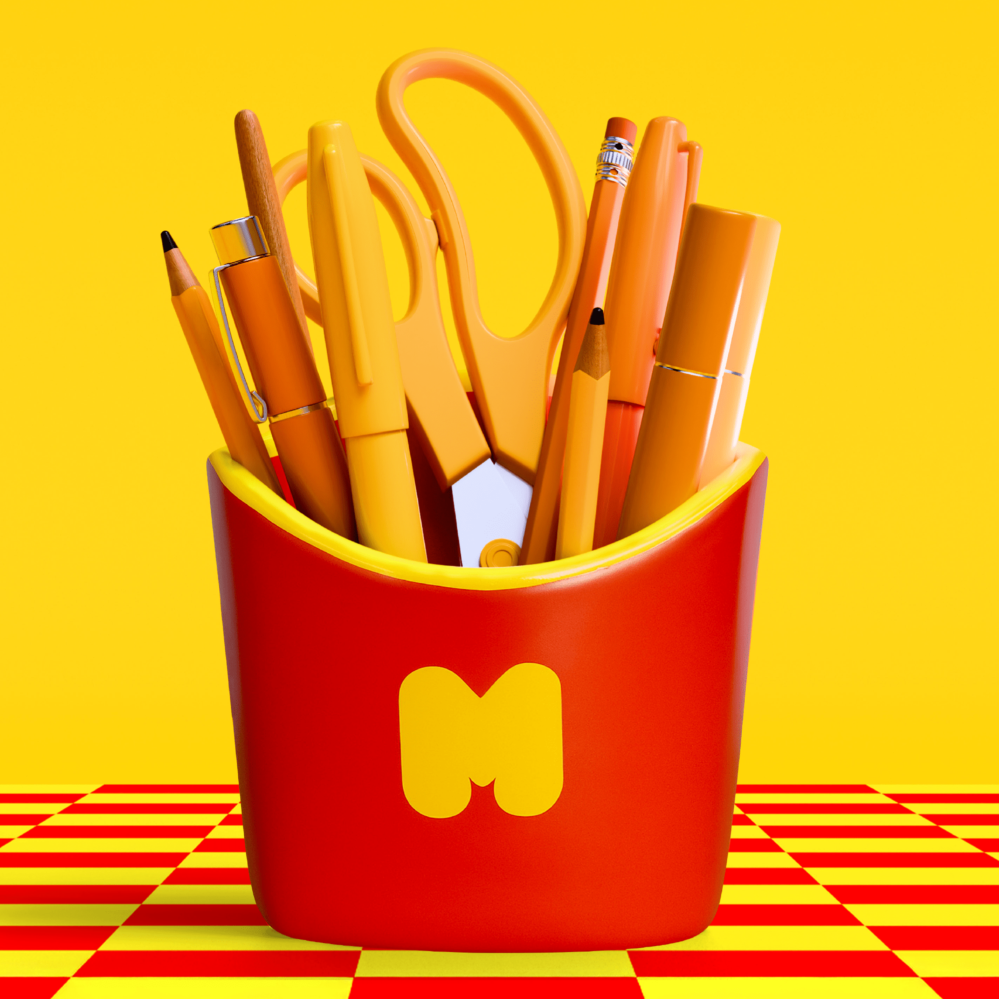 Fries 'N' Scribes Ceramic Penpot - Mustard London