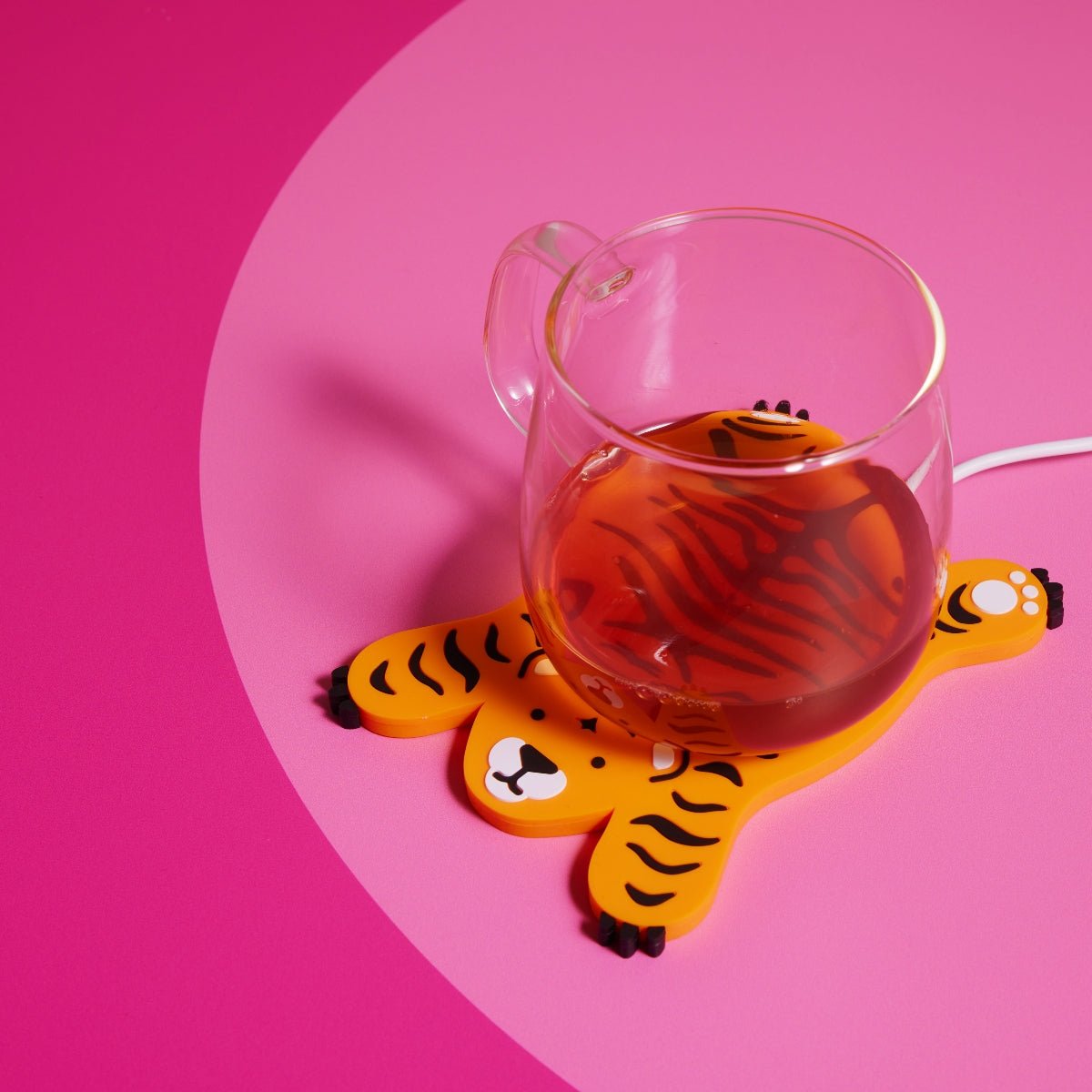 Fun Sleepy Tiger Coffee Mug Warmer - Mustard London