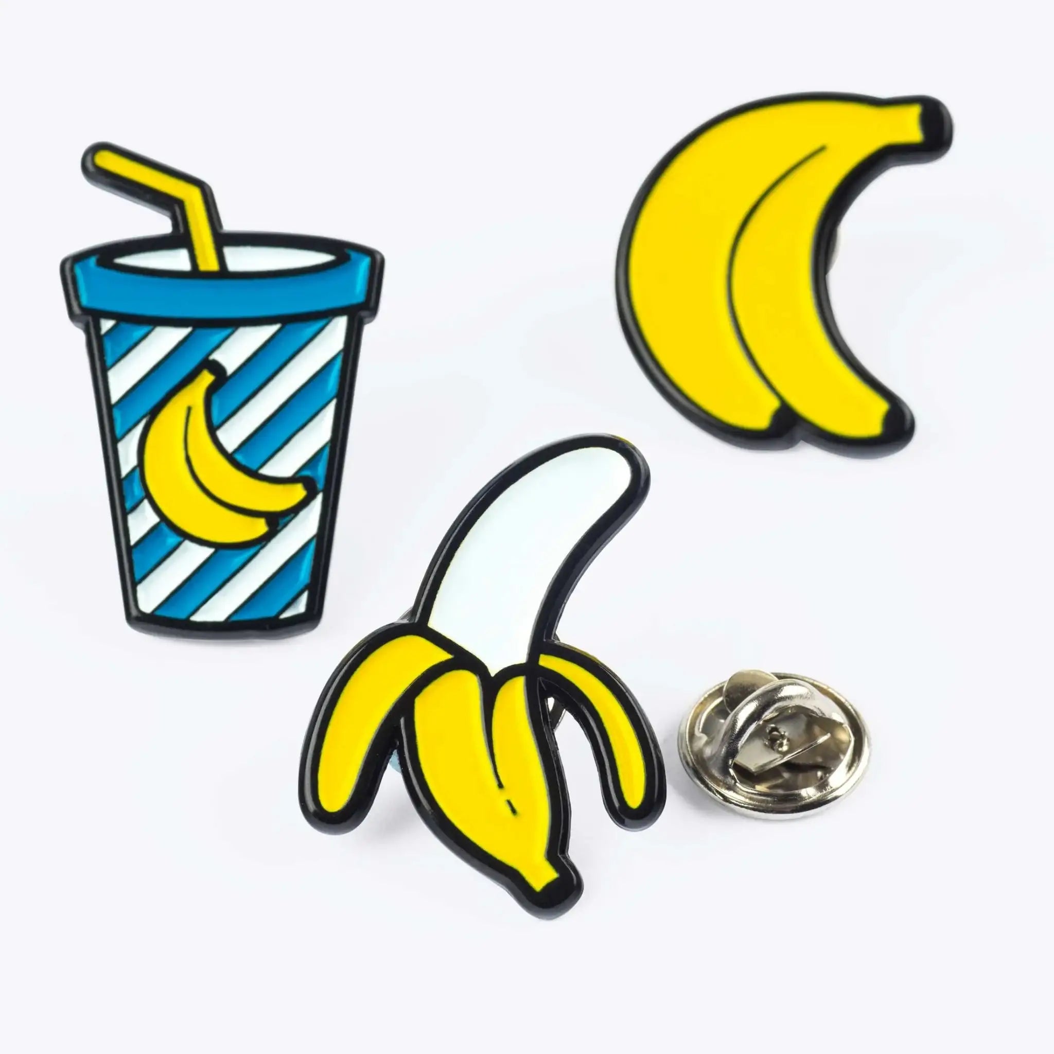 Banana Enamel Pin Badges - Mustard London
