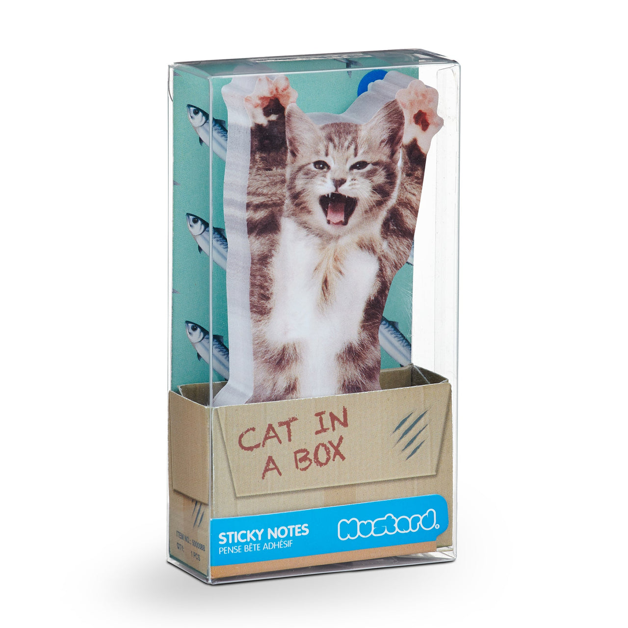 Cat In A Box Sticky Notes - Mustard London