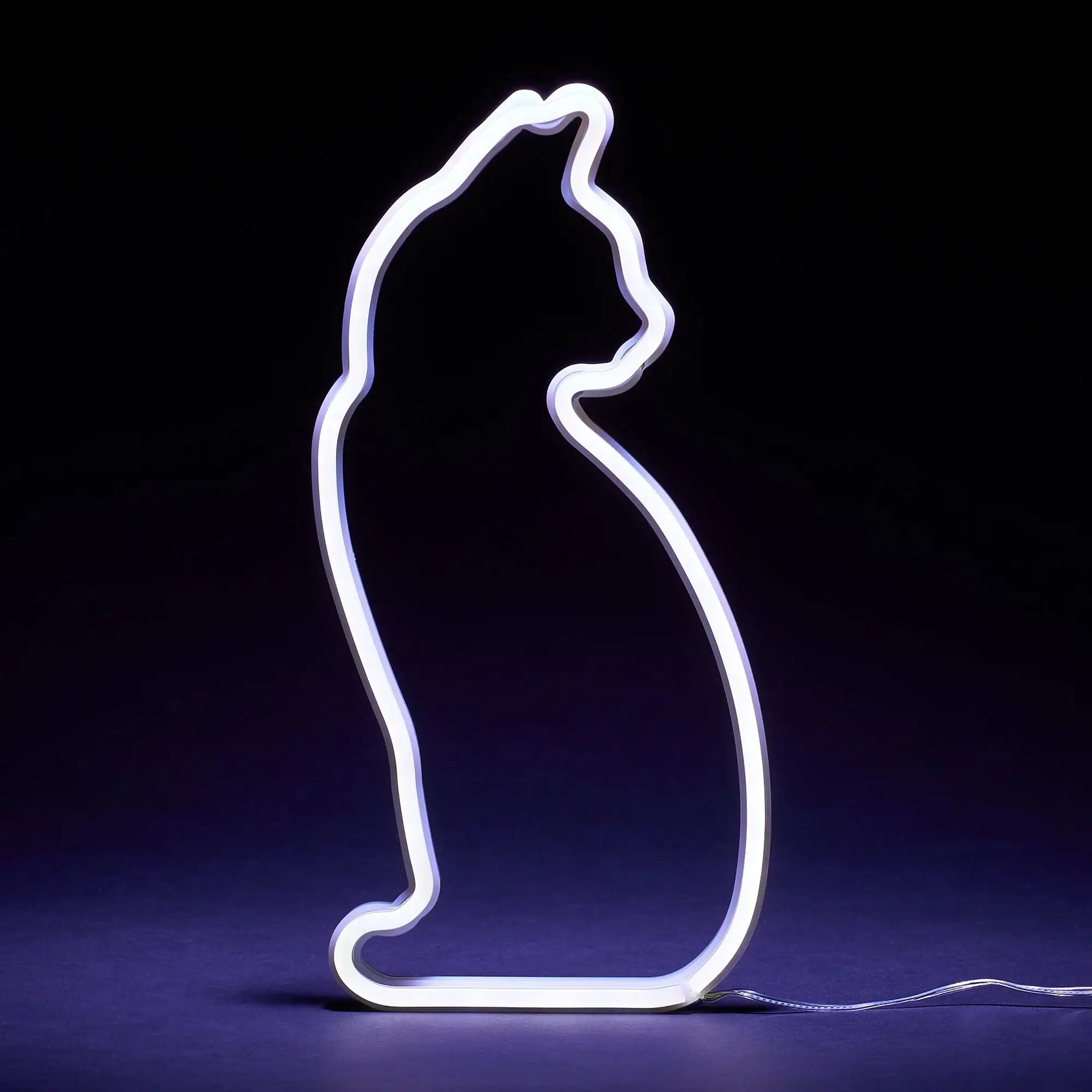 Cat Light Sitting LED Neon Light - Sitting - Mustard London
