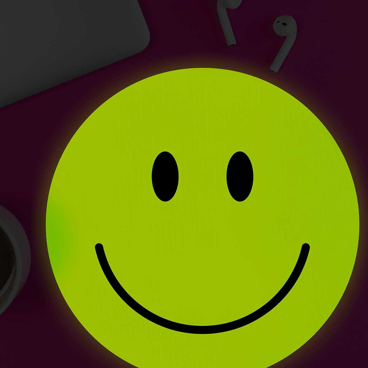 Happy Face Desk Mousepad - Mustard London