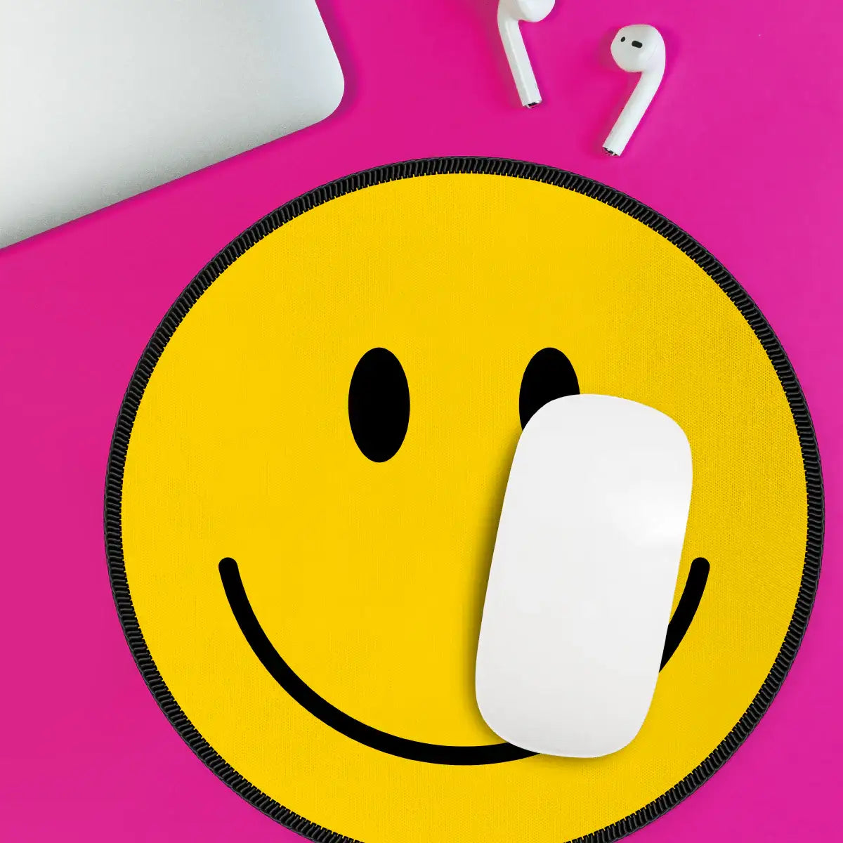 Happy Face Desk Mousepad - Mustard London