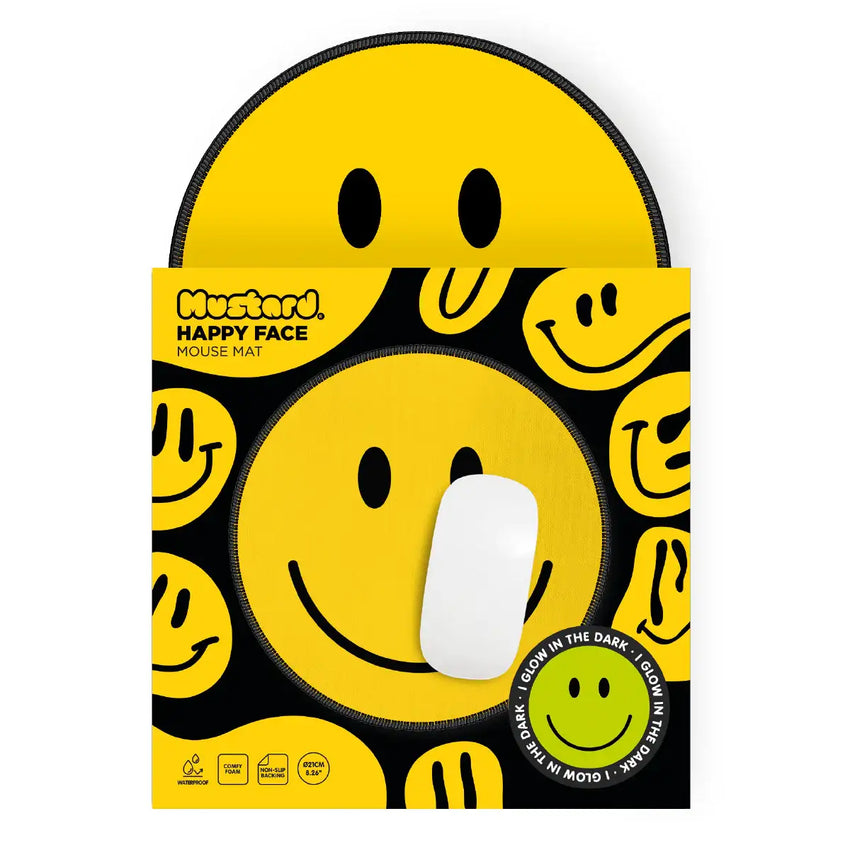 Happy Face Desk Mousepad - Mustard London