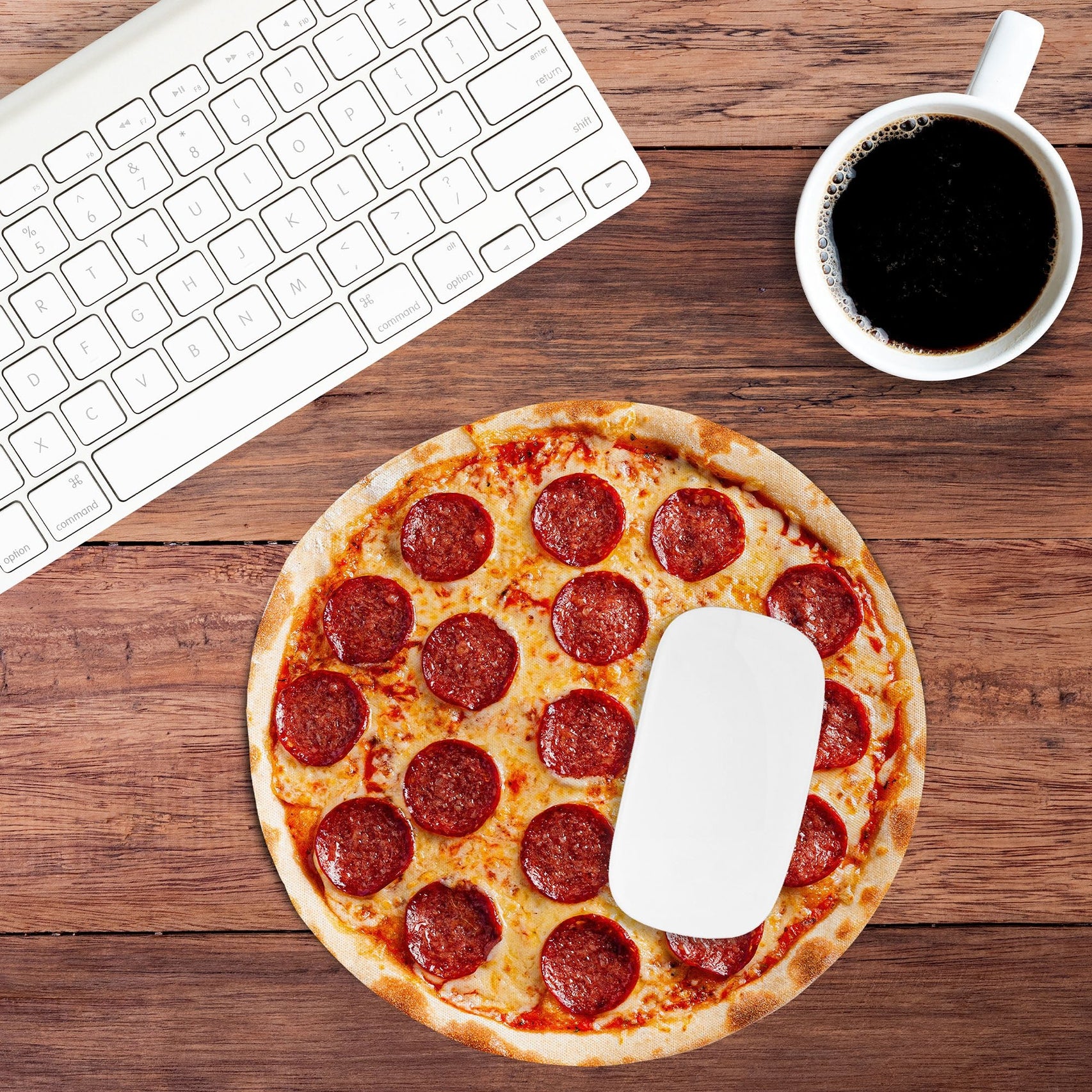 Pizza Mouse Desk Mousepad - Mustard London