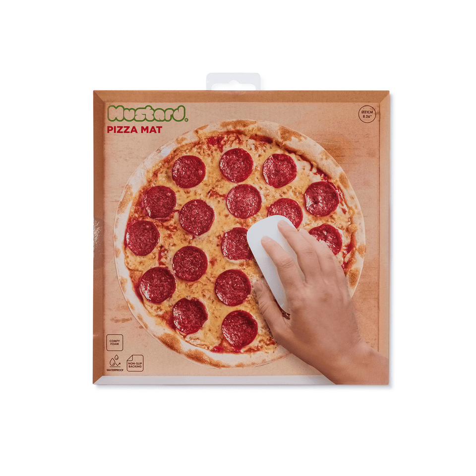 Pizza Mouse Desk Mousepad - Mustard London