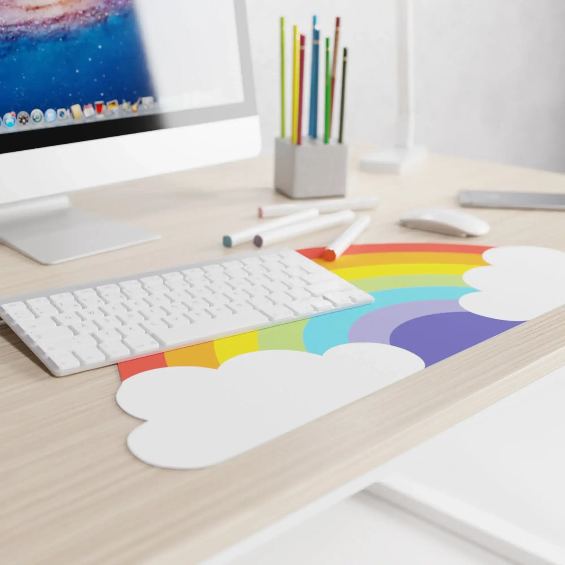 Rainbow Desk Mat - Mustard London