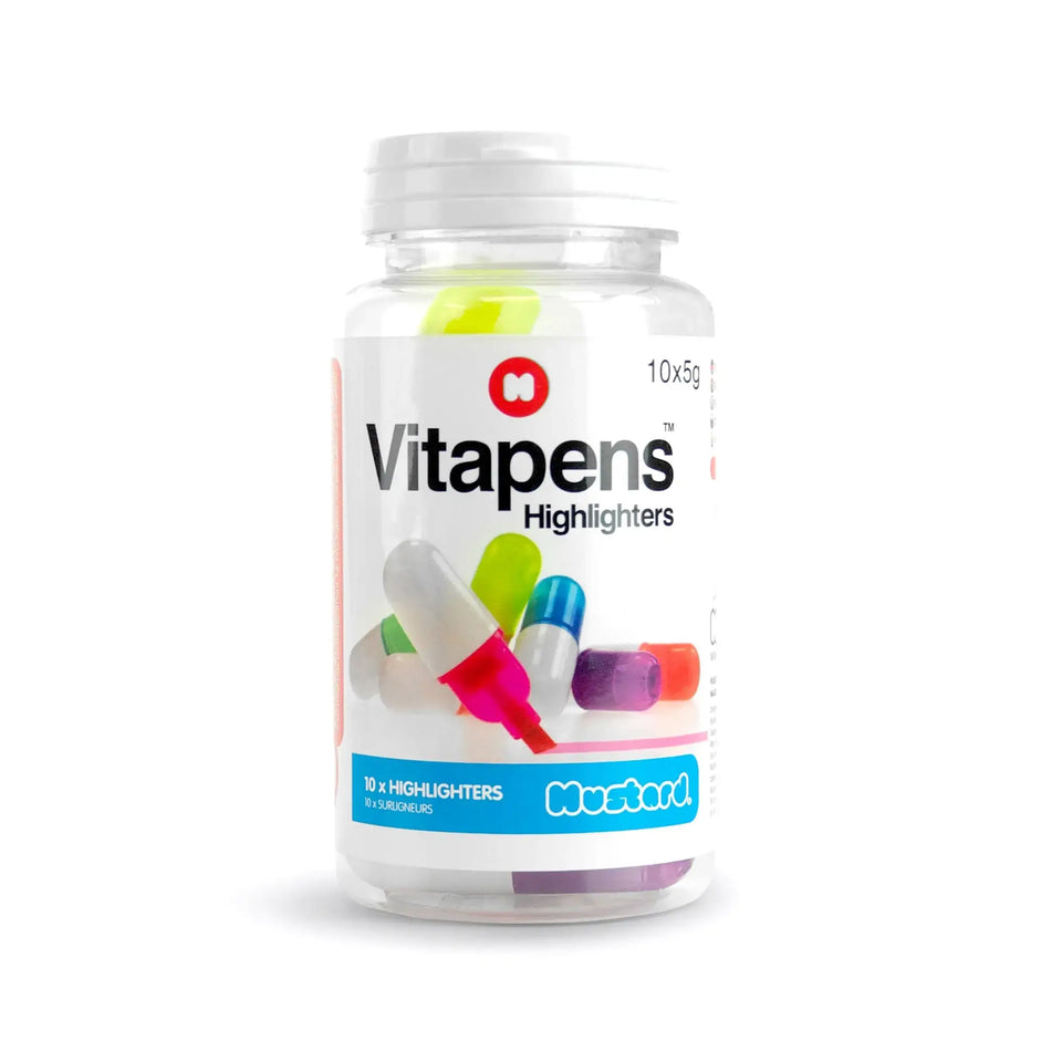 Vitapens - Fun Pill Shaped Highlighters - Mustard London